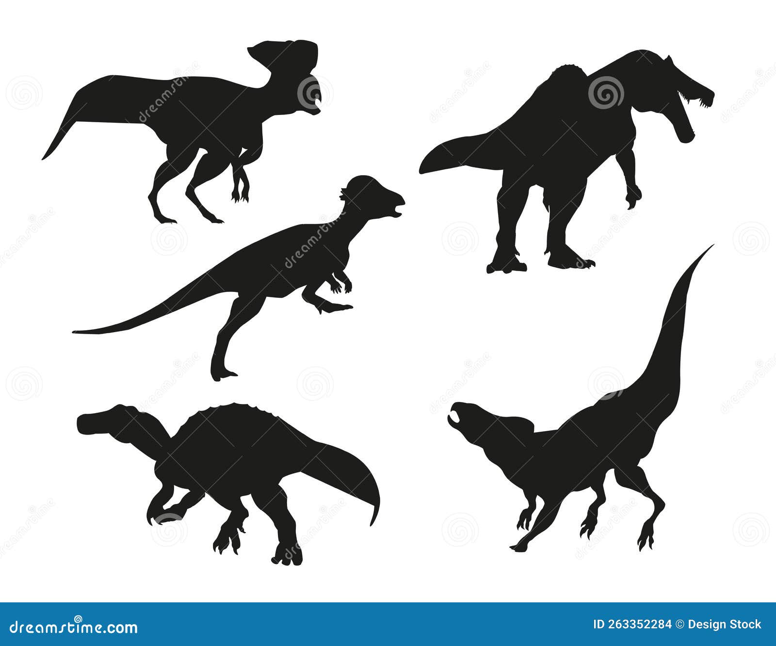 Bundle of Dinosaurs Set Silhouettes Vector.zip, Dinosaurs Set ...