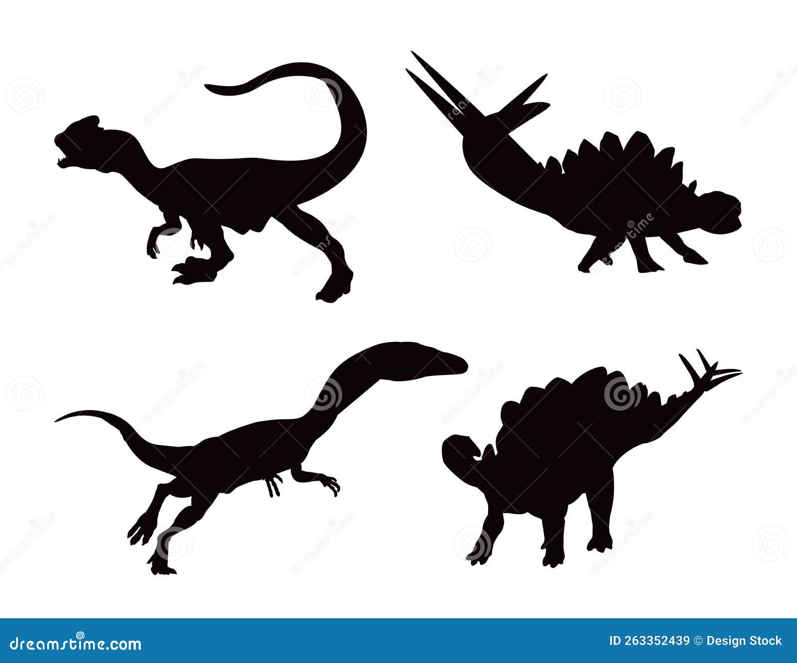 Bundle Of Dinosaurs Set Silhouettes Vector.zip, Dinosaurs Set ...