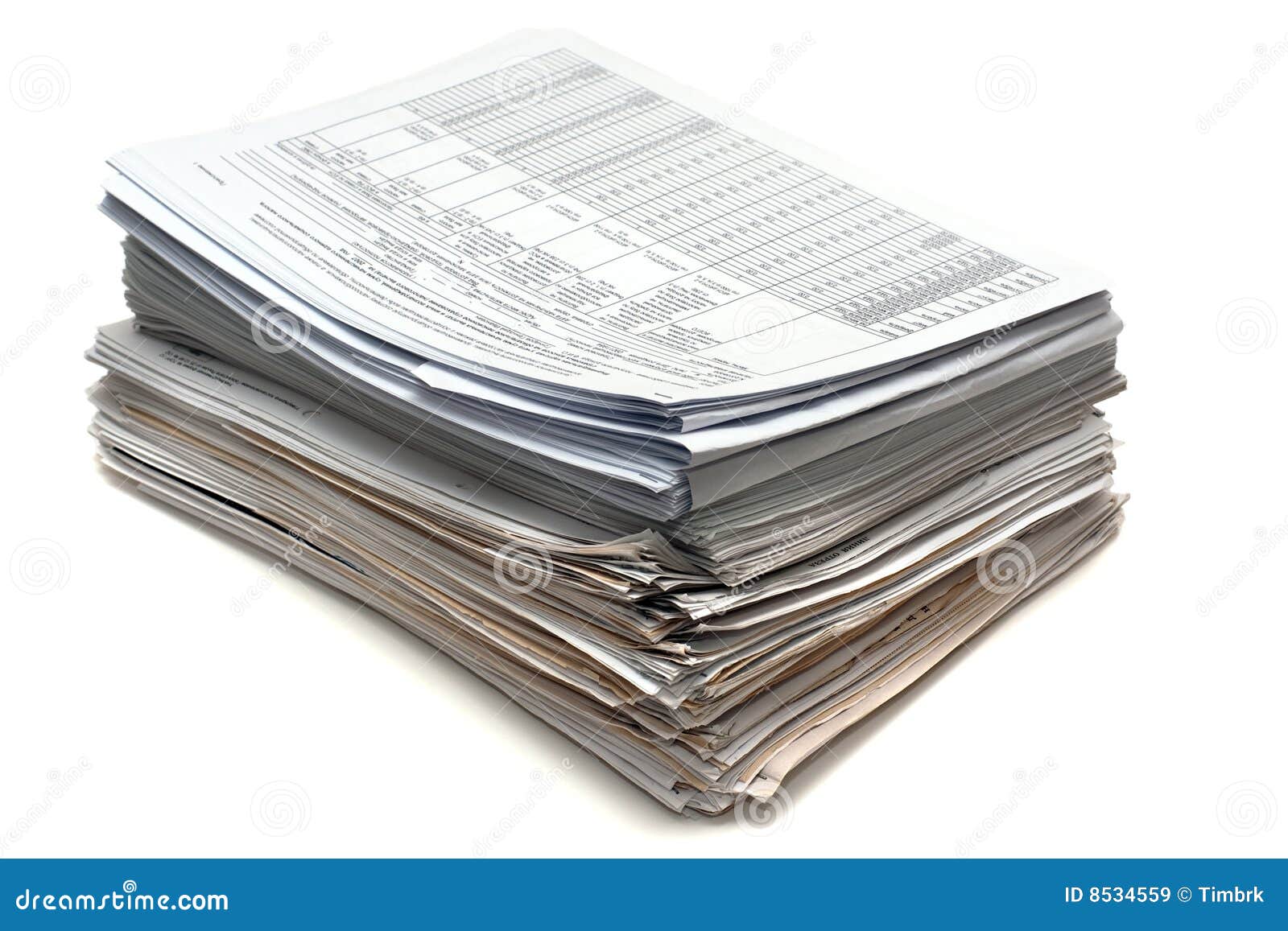 Bundle of documents stock image. Image of account, macro - 8534559