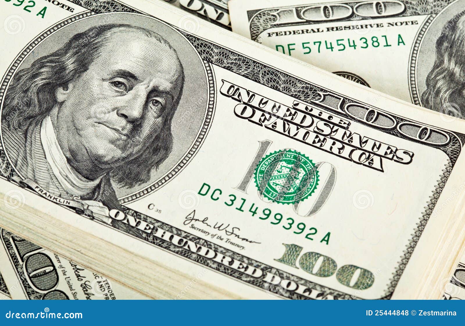 Bundle of dollar banknotes stock photo. Image of color - 25444848