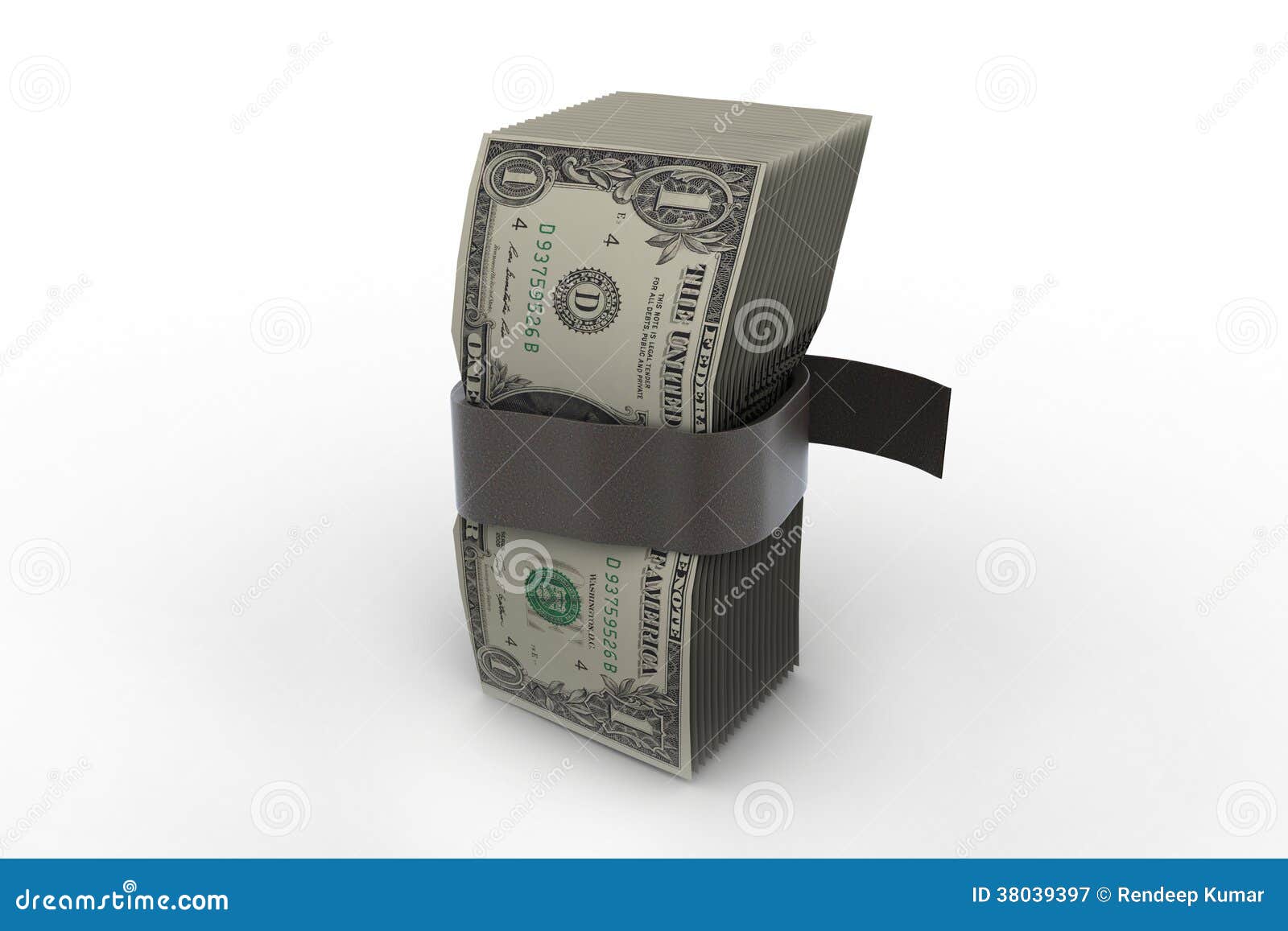 Bundle of dollar notes stock illustration. Illustration of pension ...