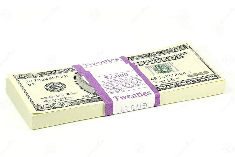 Bundle of 20 Dollar notes stock photo. Image of greenback - 78428316