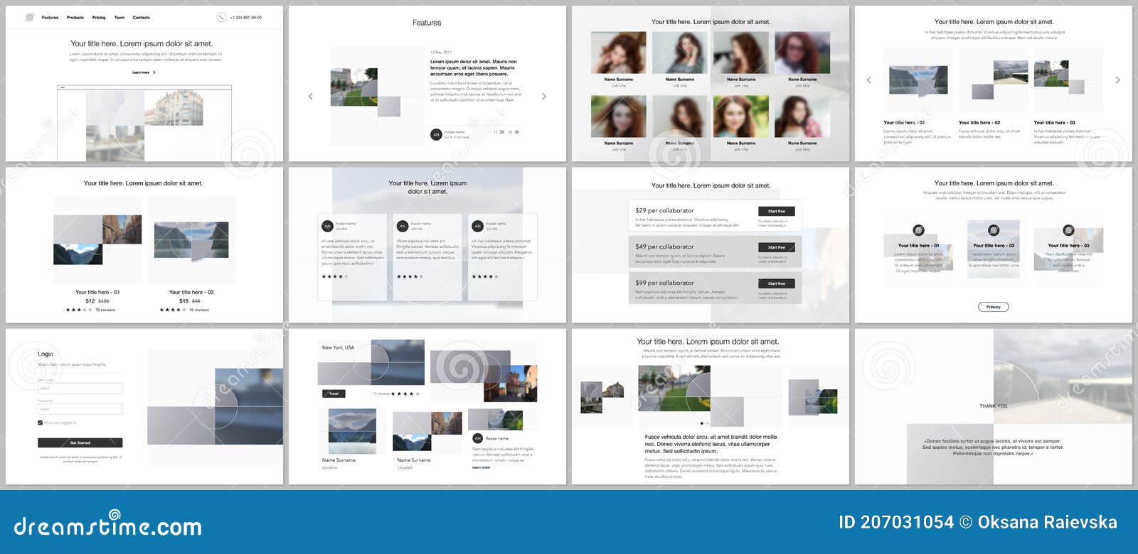 Bundle of Editable Business Templates for Digital App, Web Products ...