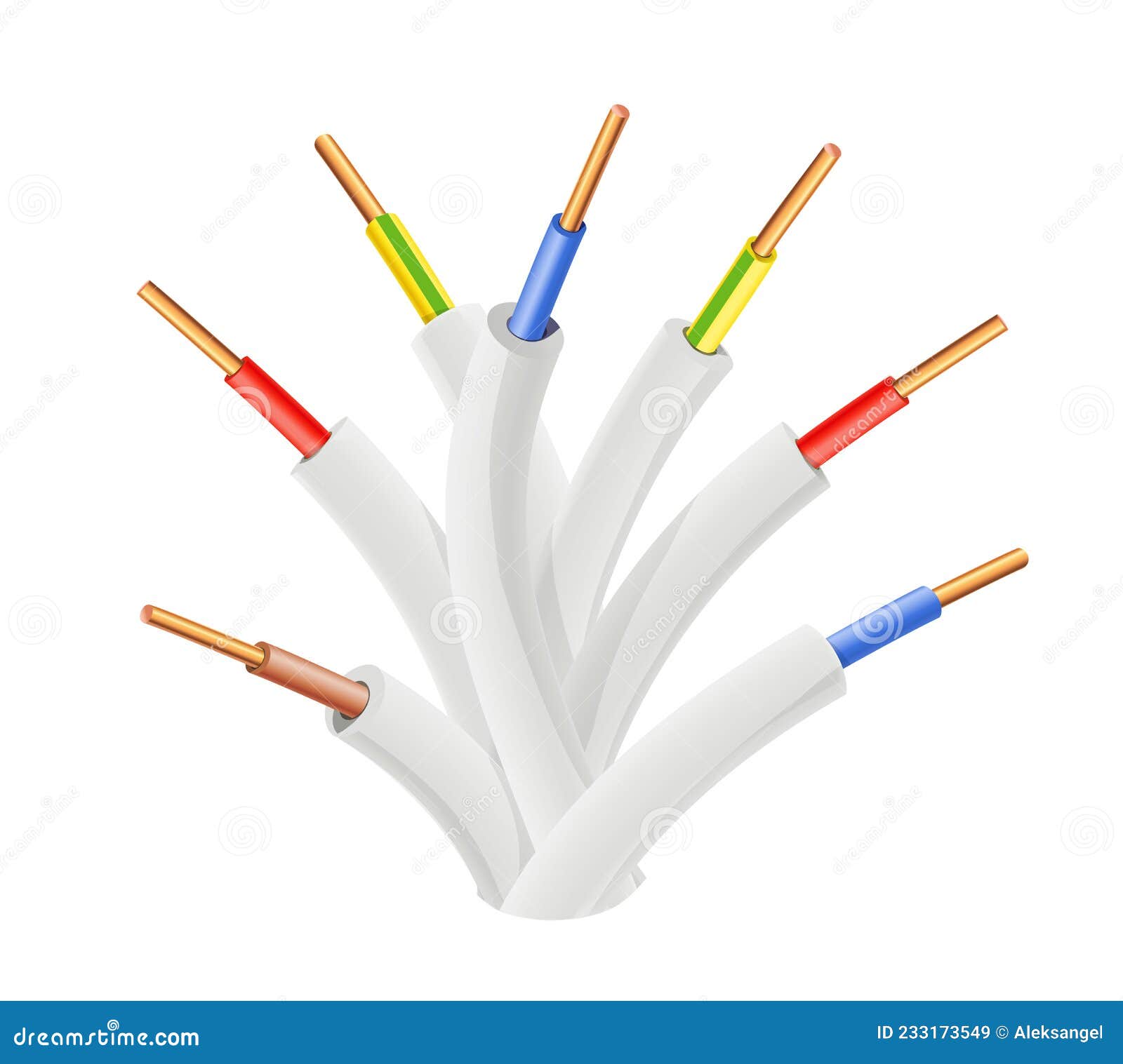 Bundle of electric cable stock illustration. Illustration of connection ...