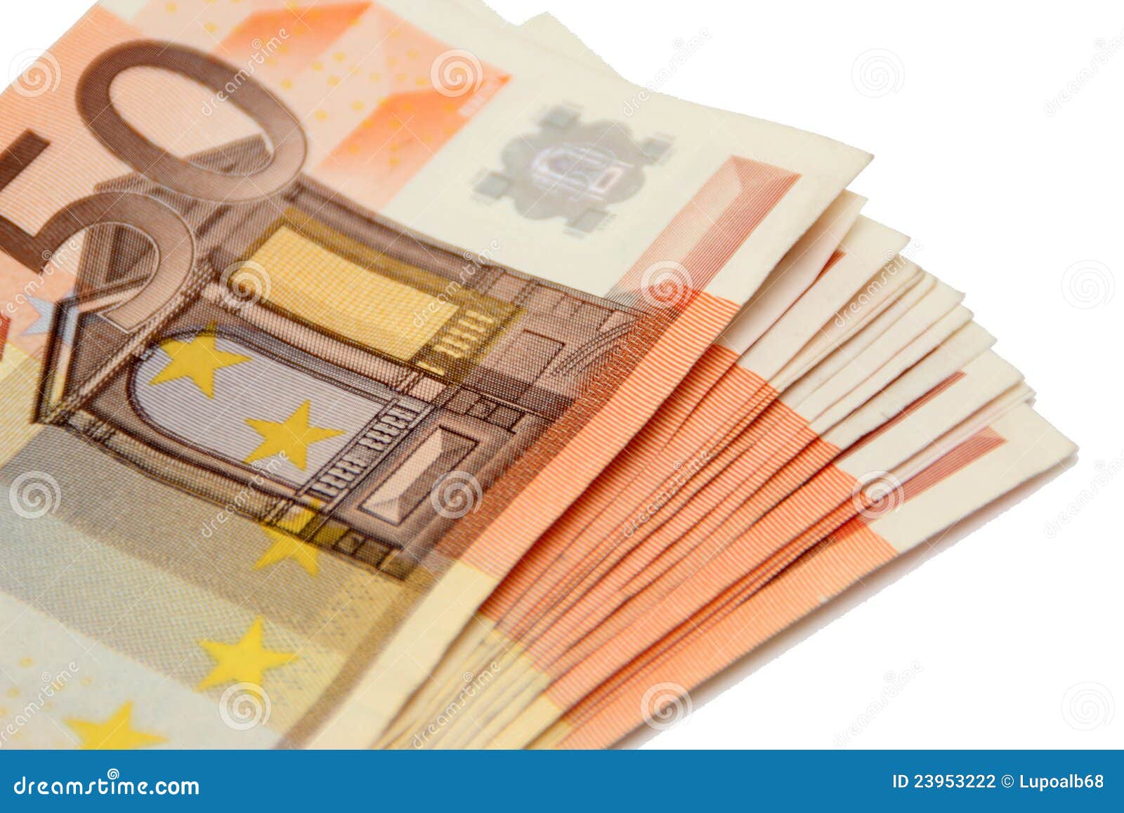 Bundle of euro banknotes stock photo. Image of computer - 23953222
