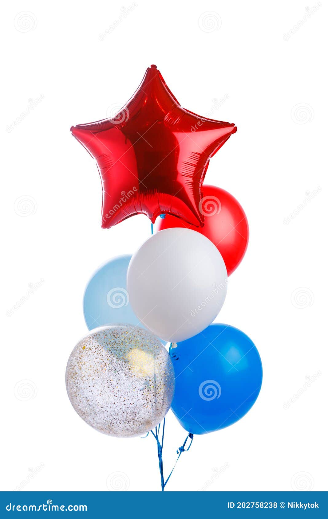 Bundle of Festive Balloons, Isolated on White Stock Photo - Image of ...