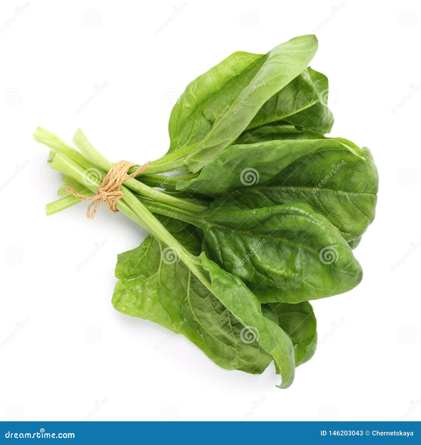 Bundle of Fresh Spinach Isolated on White Stock Image - Image of bunch ...