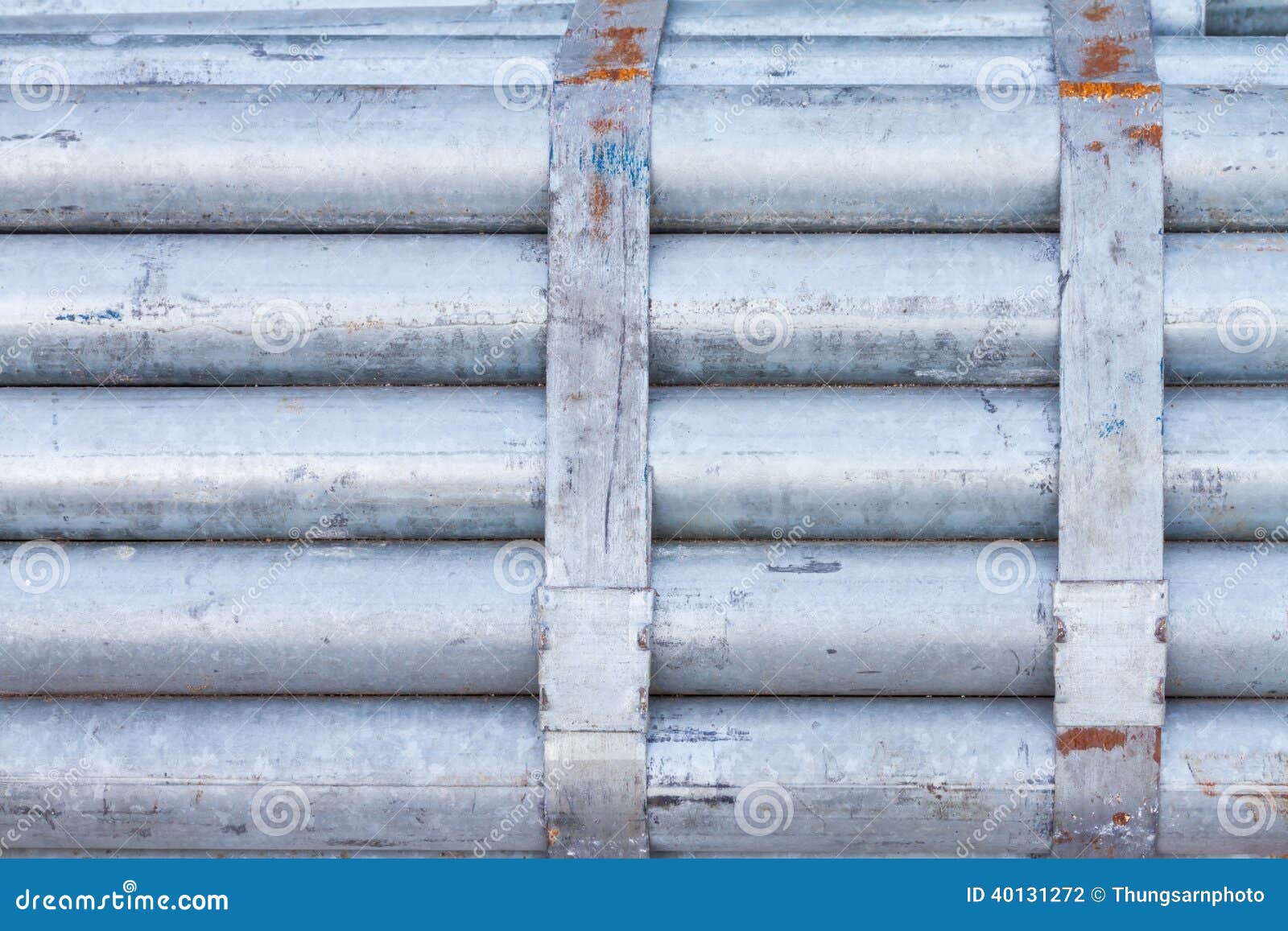 Bundle of Galvanized Steel Pipe Stock Photo - Image of pipe, bundle ...