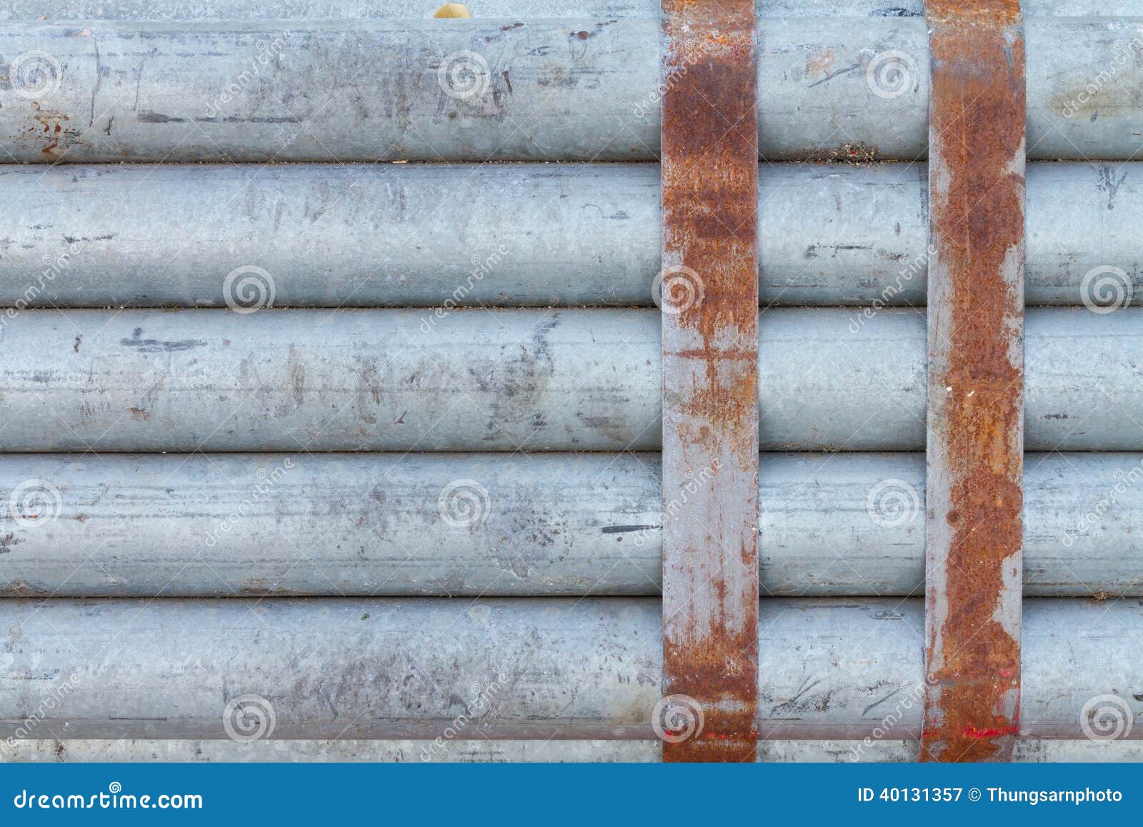 Bundle of Galvanized Steel Pipe Stock Image - Image of metal, industry ...