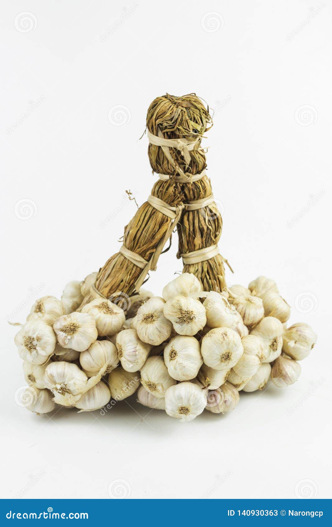 Bundle of Garlic or Garlics on Isolated Stock Image - Image of aromatic ...