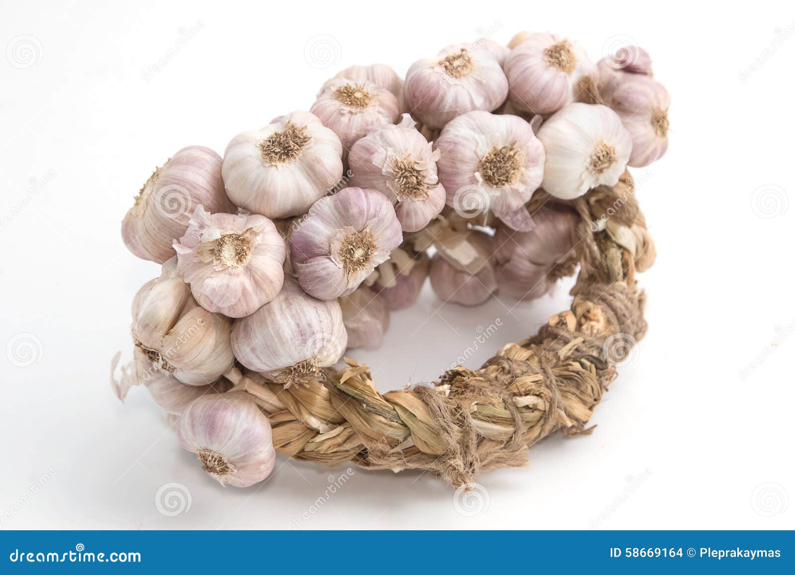 Bundle of garlic isolated stock photo. Image of garlic - 58669164