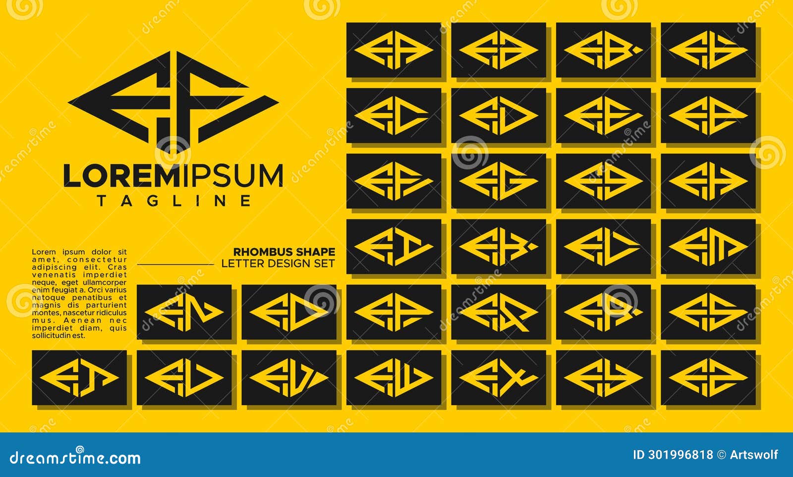 Bundle of Geometric Line Rhombus Letter F FF Logo Design Stock Vector ...