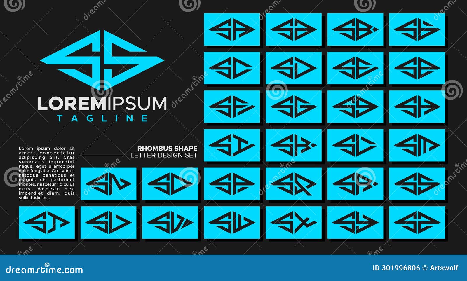 Bundle of Geometric Line Rhombus Letter S SS Logo Design Stock Vector ...