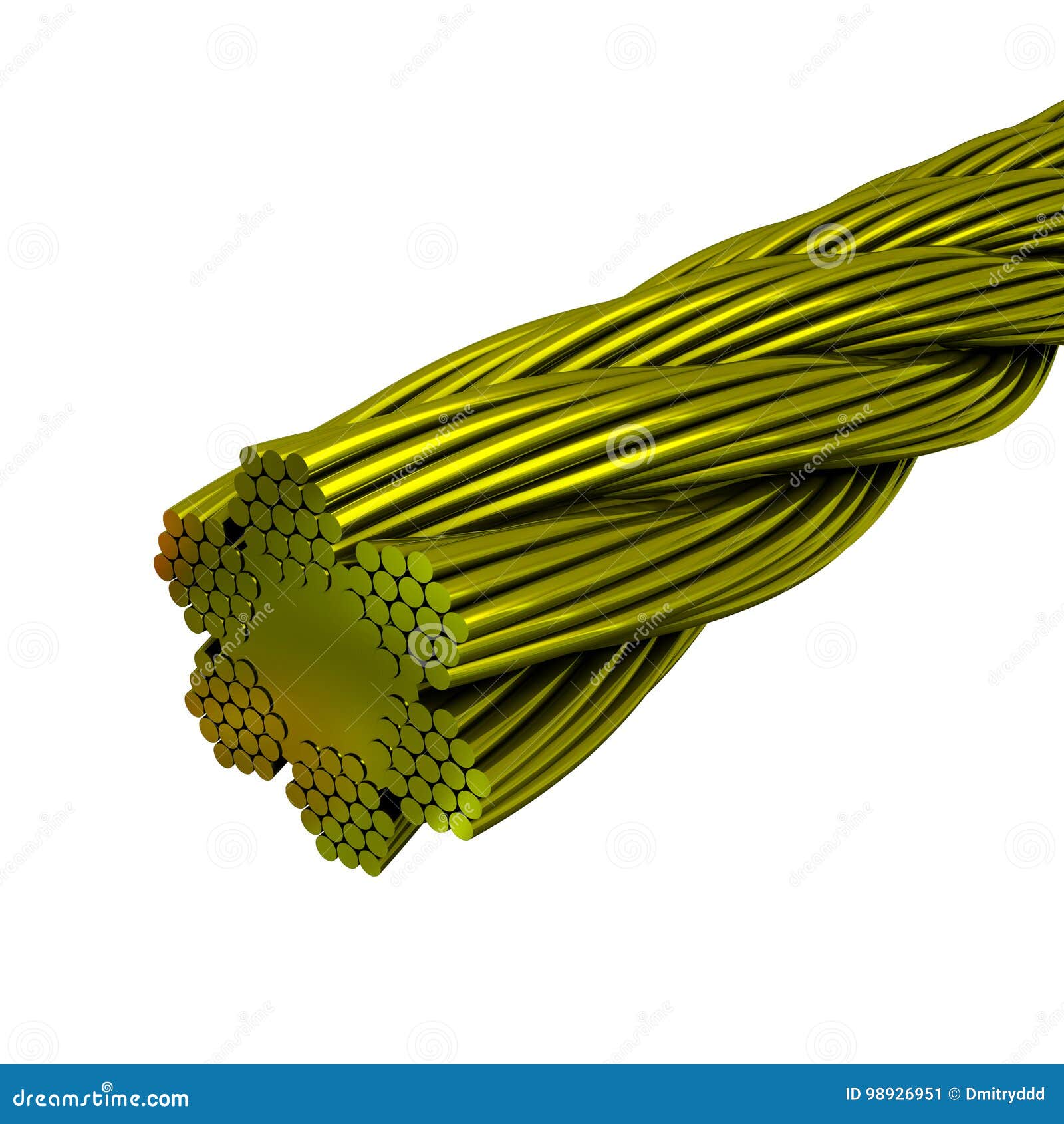 Bundle Of Gold Wires 3d Model Stock Image | CartoonDealer.com #98926951