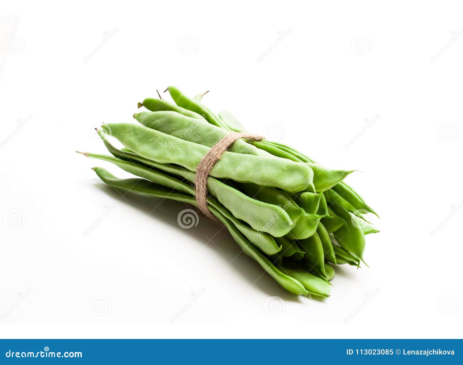 Bundle of Green Beans Isolated on White Stock Image - Image of food ...