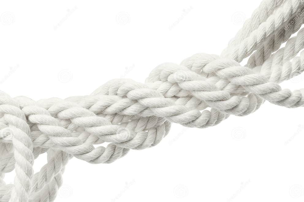 Bundle of Hemp Rope Isolated on White Stock Image - Image of rough ...