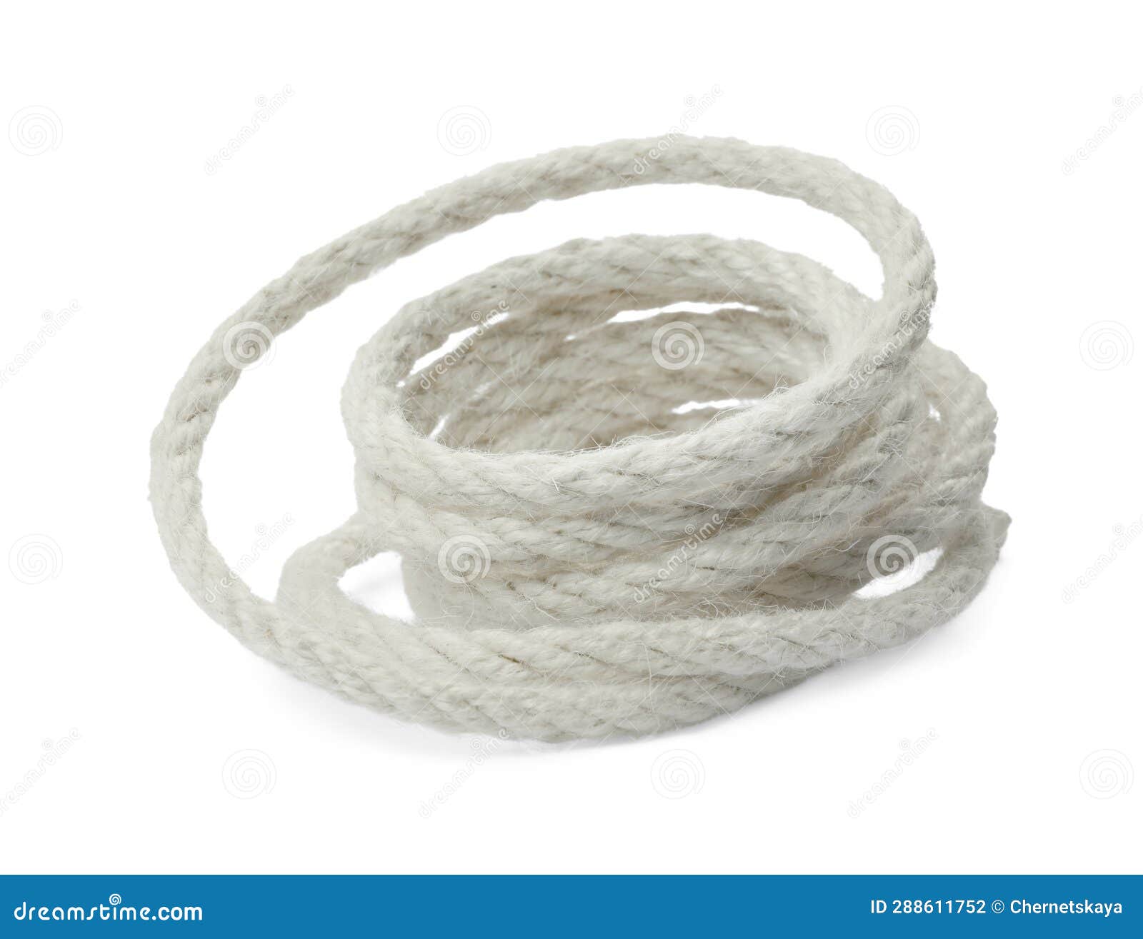 Bundle of Hemp Rope Isolated on White Stock Photo - Image of cord ...