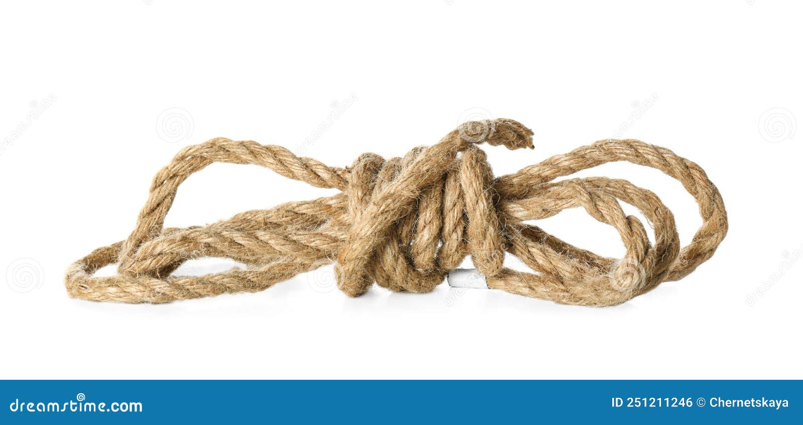 Bundle of Hemp Rope on White Background Stock Photo - Image of durable ...