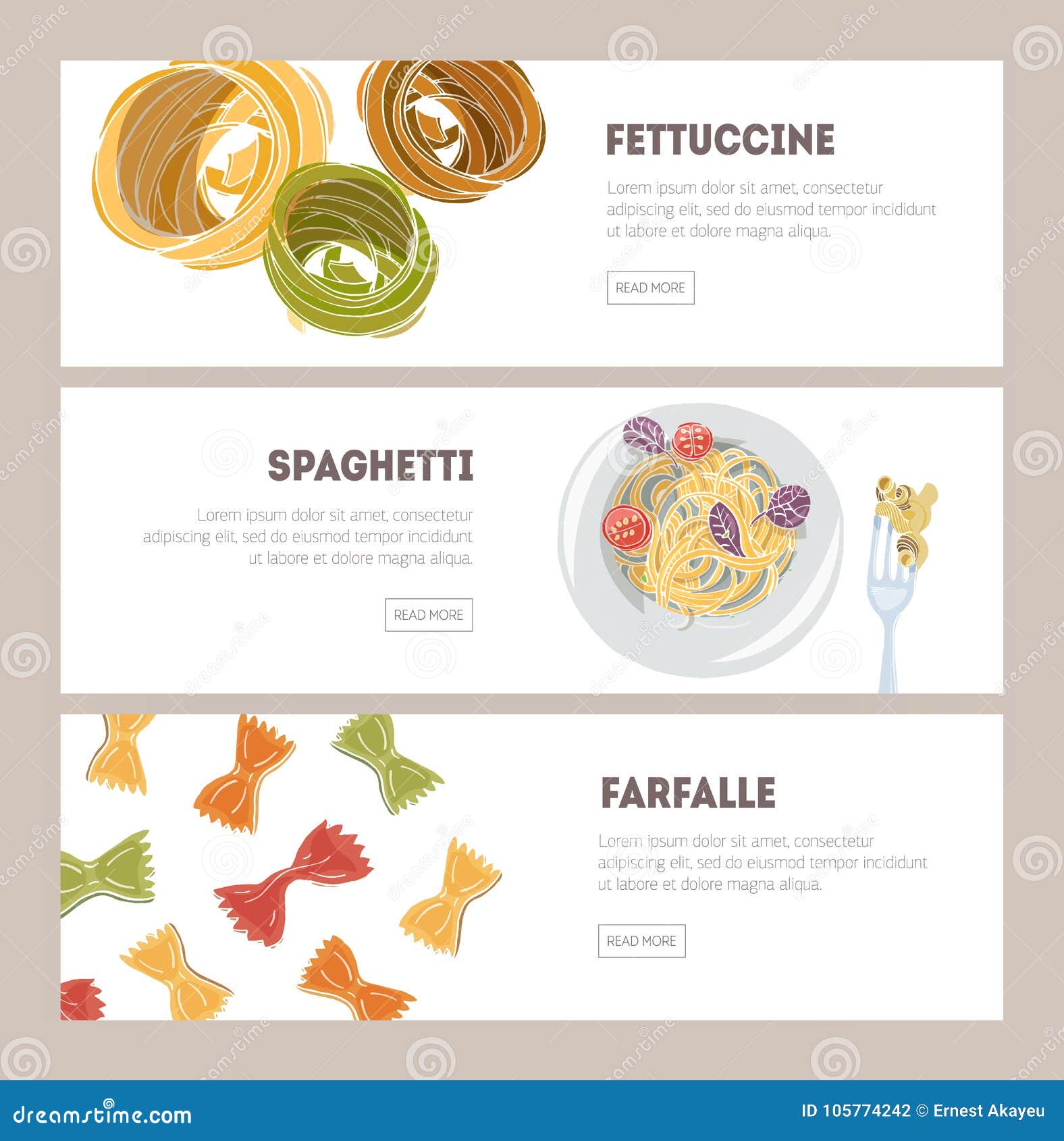 Bundle of Horizontal Web Banner Templates with Different Types of Raw ...