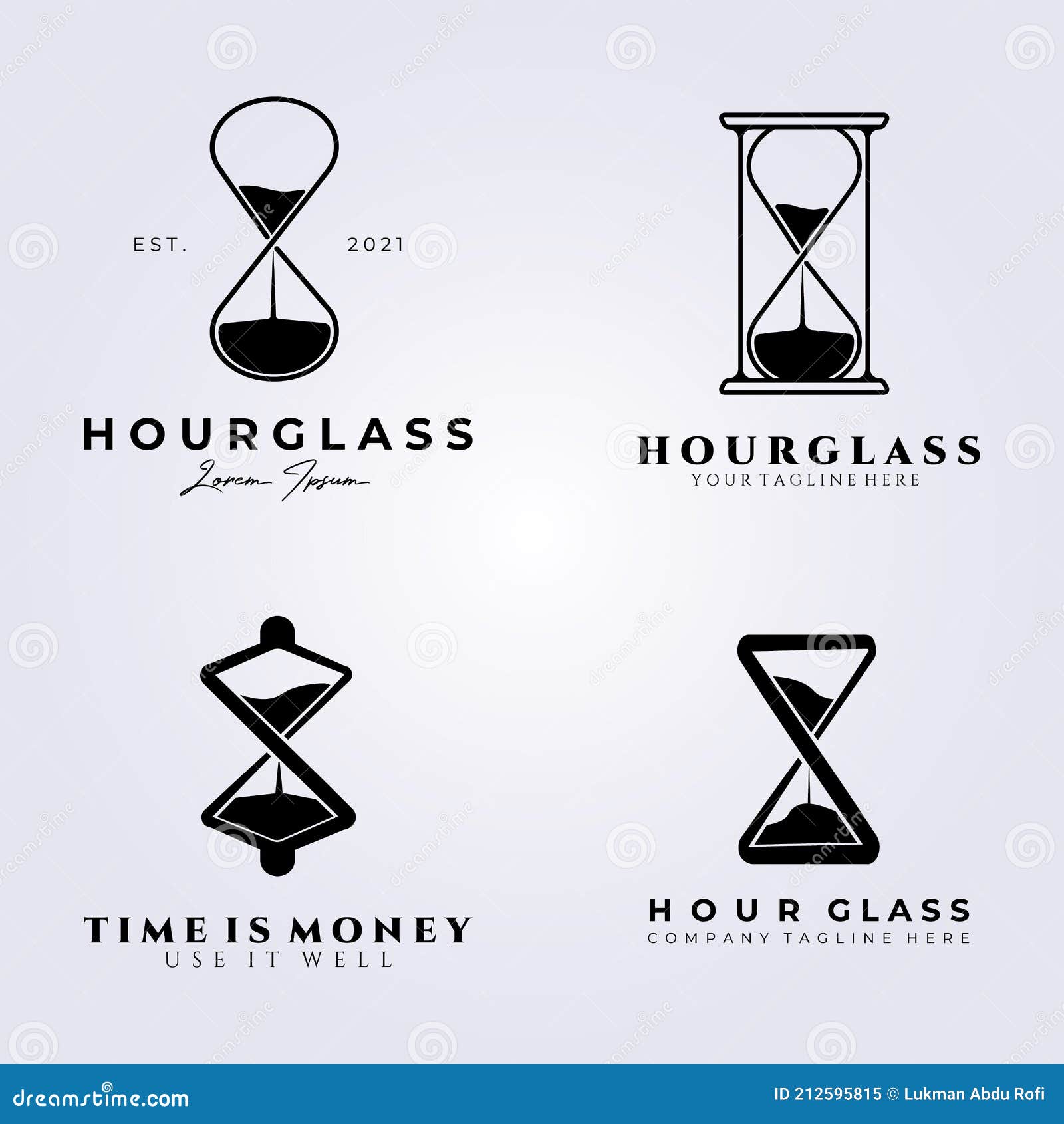 Bundle Hourglass Set Logo Vector Illustration Design Stock Vector ...