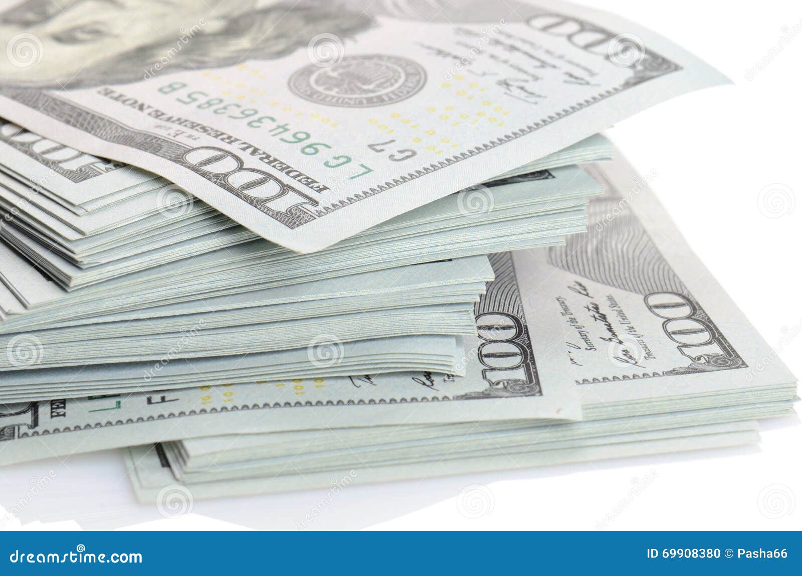Bundle of Hundred Dollars Bank Notes Stock Photo - Image of money, pile ...