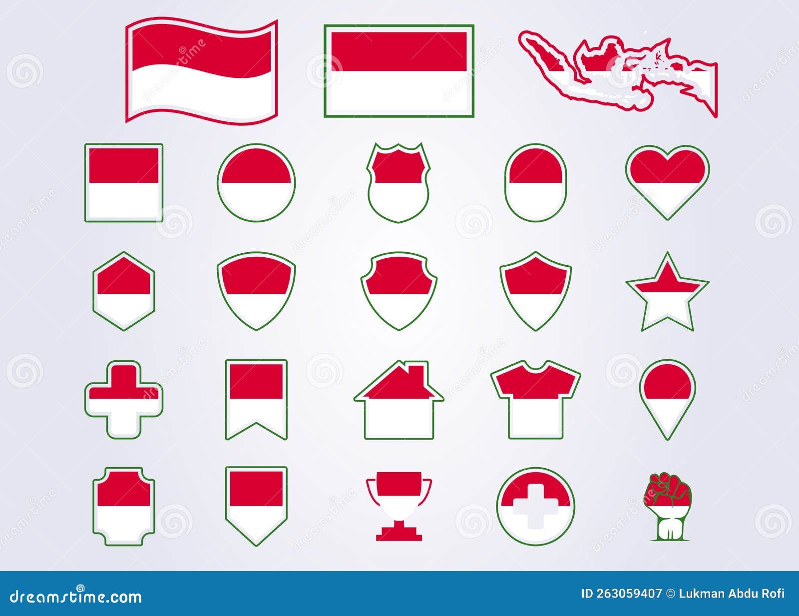 Bundle of Indonesia Icon Flag Symbol Sign Vector Illustration Design ...