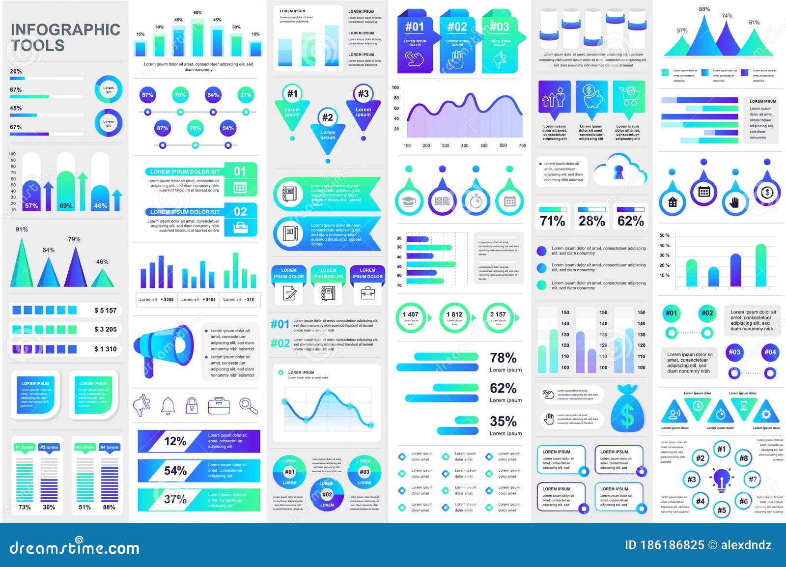 Bundle Infographic Elements Template Stock Vector - Illustration of ...