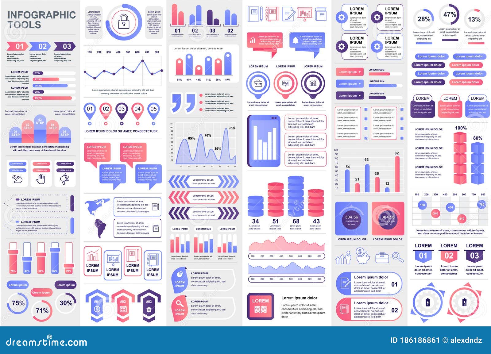Bundle Infographic Elements Template Stock Vector - Illustration of ...