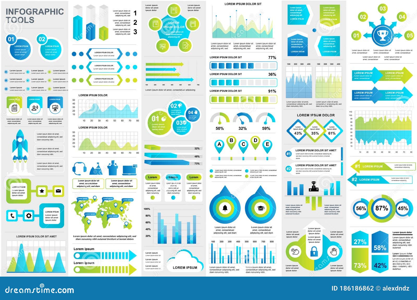 Bundle Infographic Elements Template Stock Vector - Illustration of ...