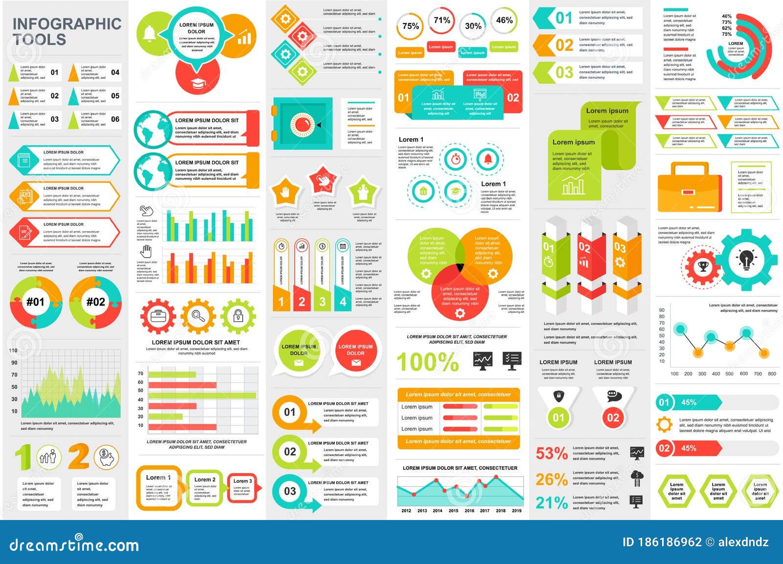 Bundle Infographic Elements Template Stock Vector - Illustration of ...