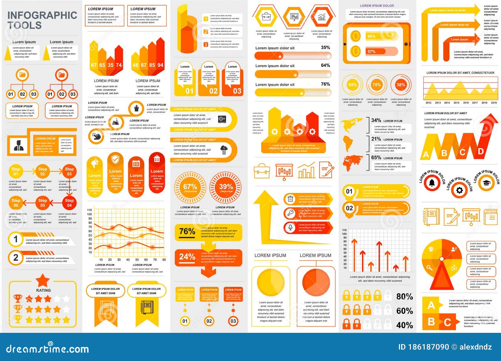 Bundle Infographic Elements Template Stock Vector - Illustration of ...
