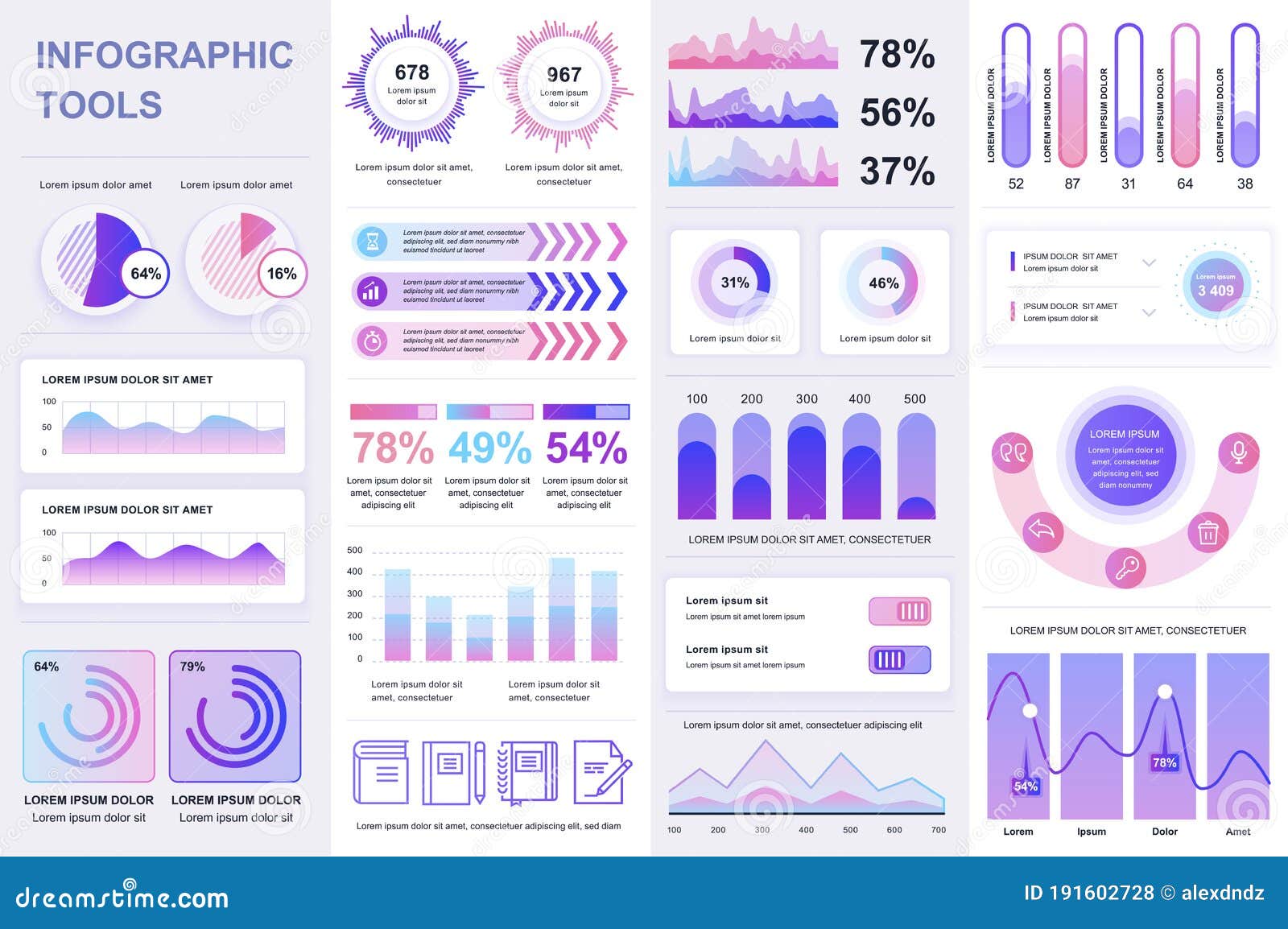 Bundle Infographic UI, UX, KIT Elements. Stock Vector - Illustration of ...