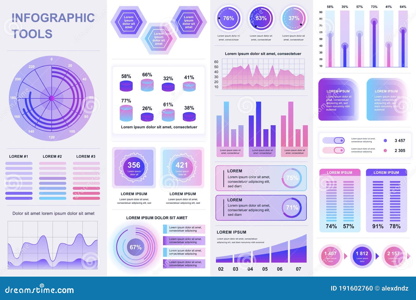 Bundle Infographic UI, UX, KIT Elements. Stock Vector - Illustration of ...
