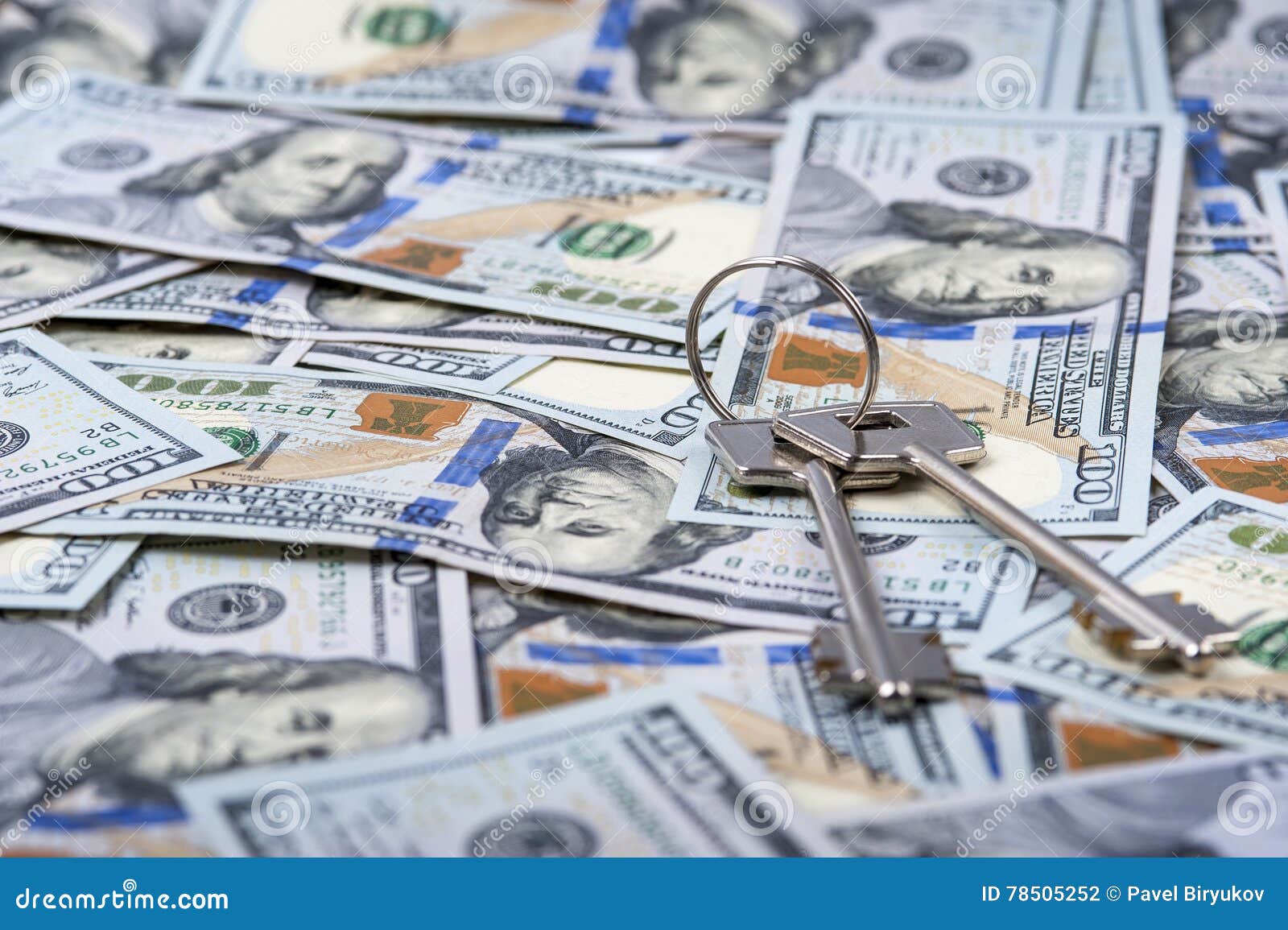 Bundle of Keys on Dollar Bills Background Stock Photo - Image of rich ...