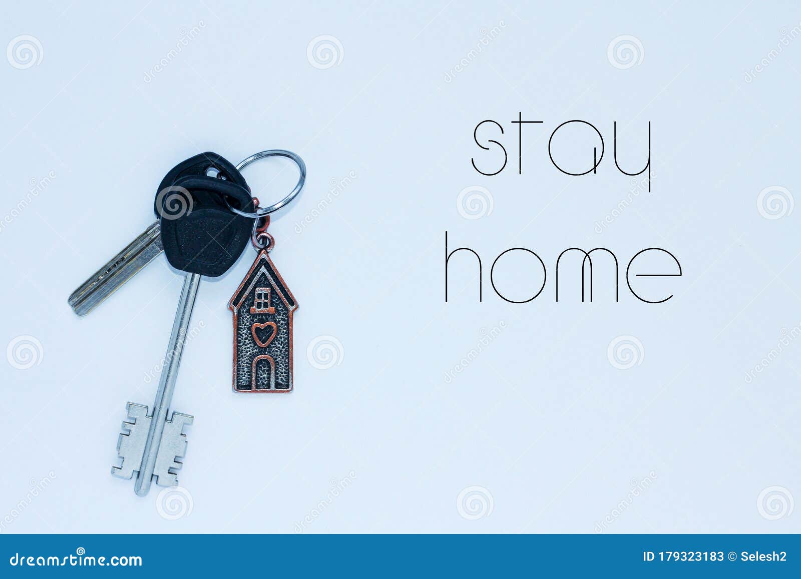 Bundle of Keys with a Keychai in in the Form of a House. Inscription ...