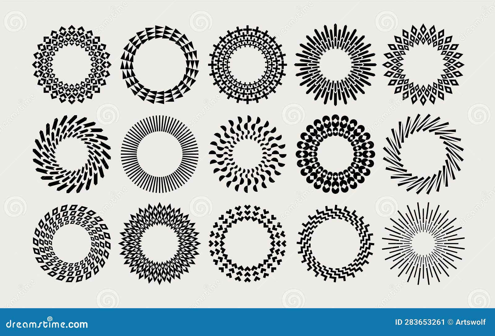 Bundle of Line Abstract Circle Border Logo Design. Modern Geometric ...