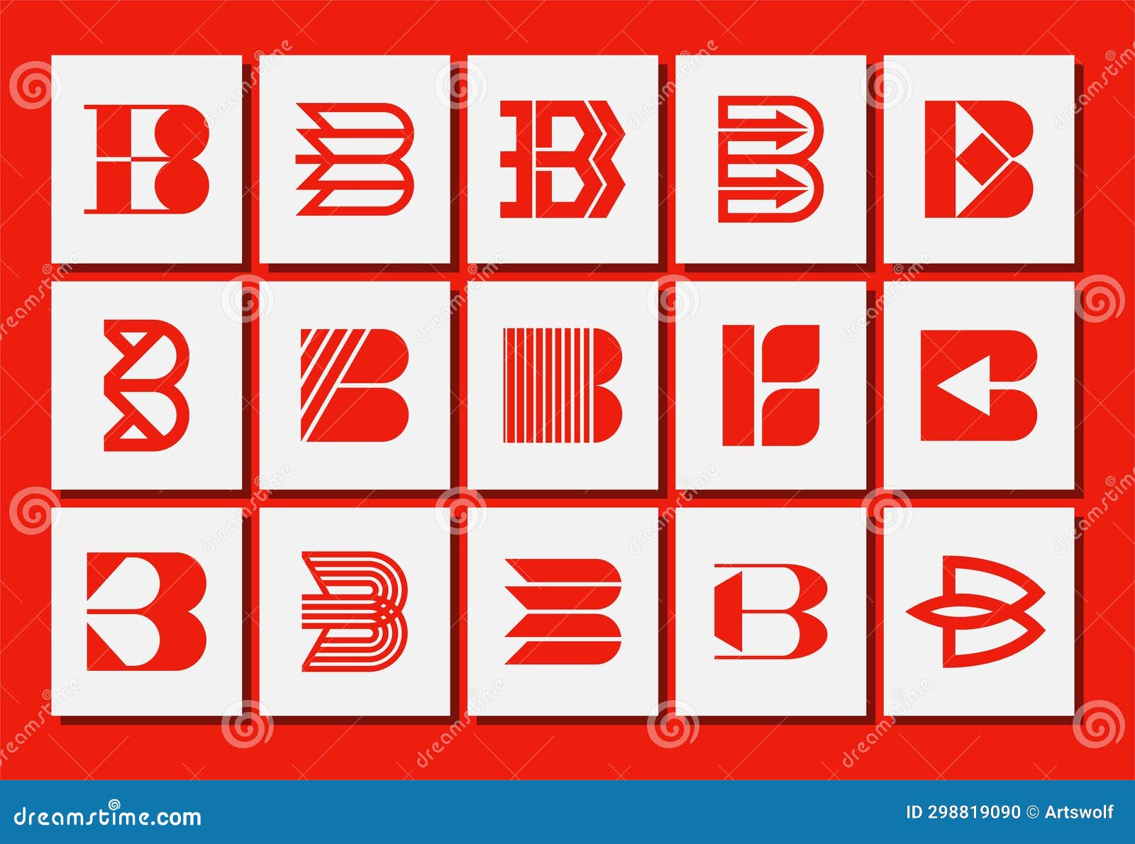 Bundle of Line Abstract Initial Letter B Logo Design Stock Vector ...