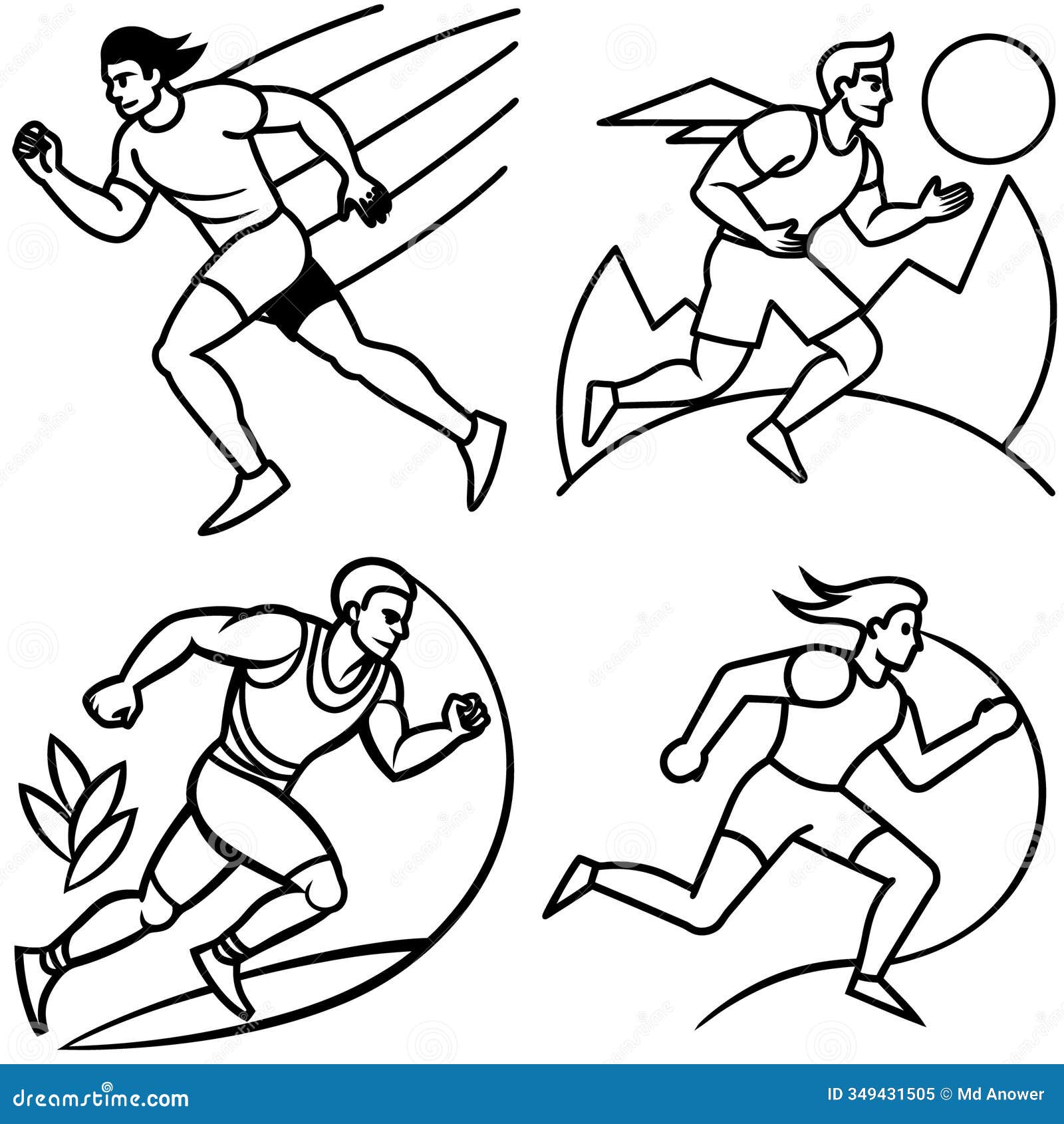 Bundle Line Art Sport and Illustrator Stock Illustration - Illustration ...