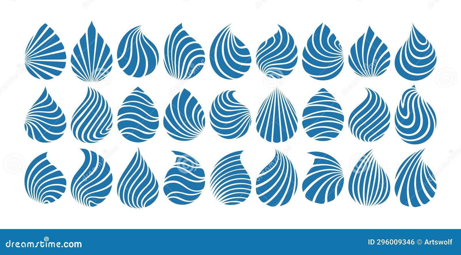 Bundle of Line Swoosh Water Drop Logo Icon Design Stock Illustration ...