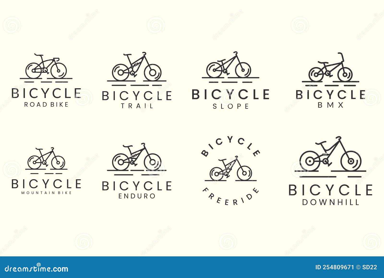 Bundle Logo Bicycle with Linear Style Logo Icon Template Design ...