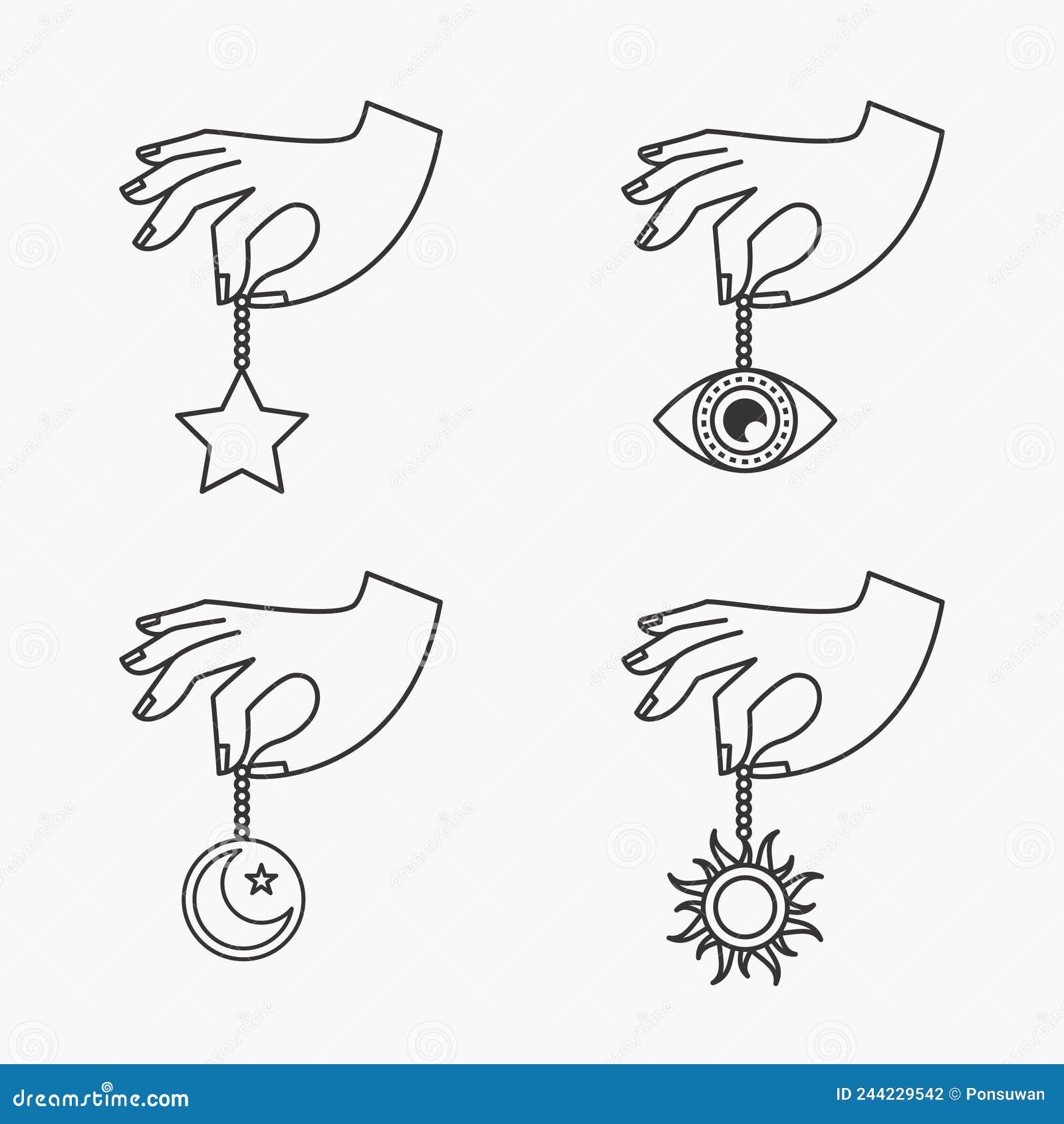 Astrology Hand-drawn Background Vector Illustration | CartoonDealer.com ...