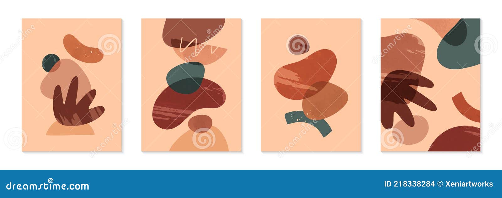 Bundle of Modern Abstract Vector Illustrations with Organic Various ...