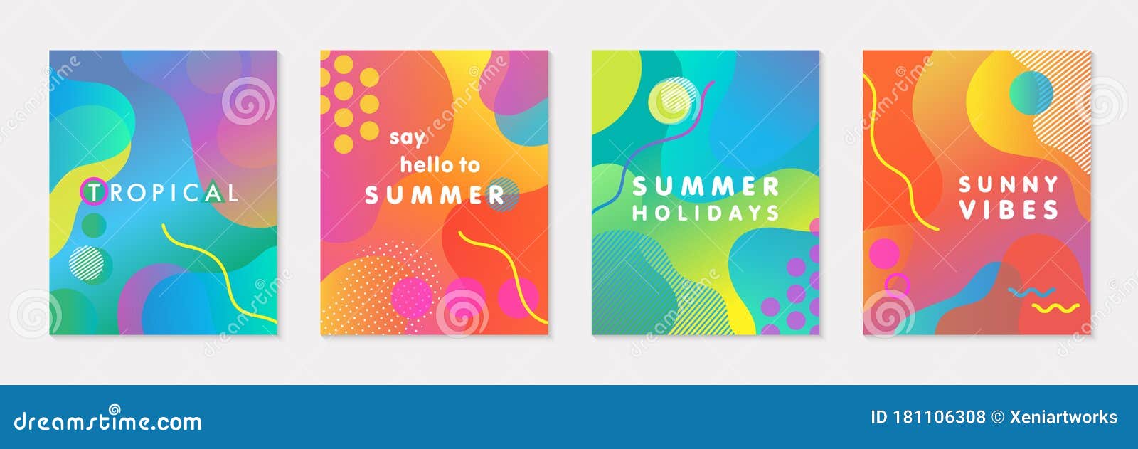 Summer Posters. Sea, Pool And Summer Party. Vector Illustration With ...