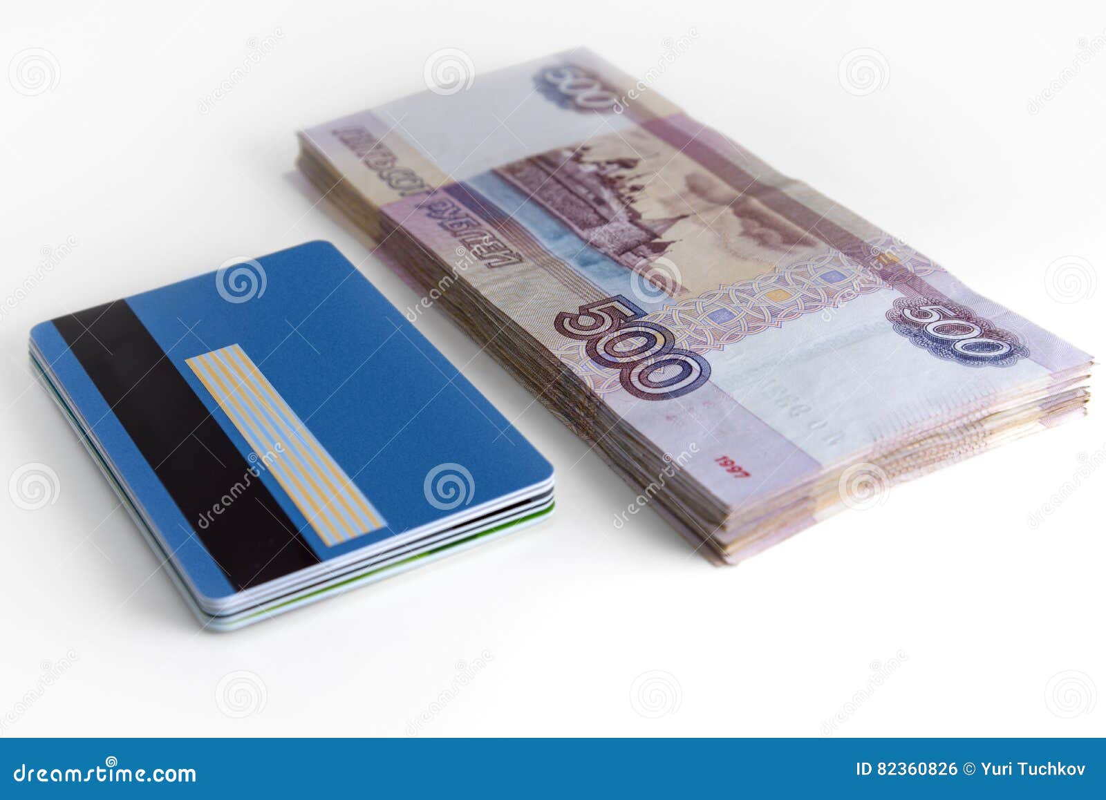 Bundle of Money and Bundle of Card Stock Photo - Image of bills, ruble ...