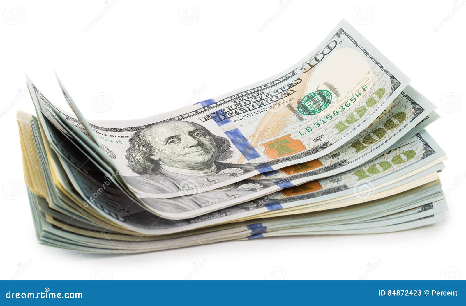 Bundle of money, dollars stock image. Image of business - 84872423