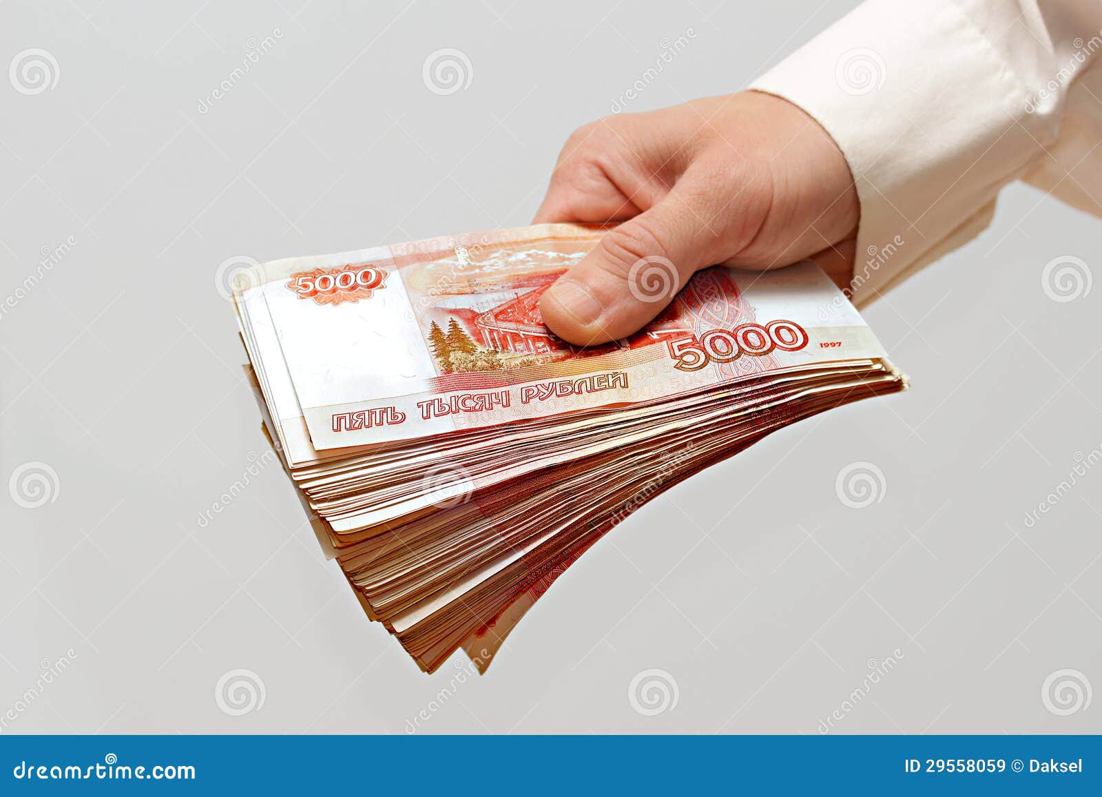 A Bundle of Money in the Hand Stock Image - Image of loan, investment ...