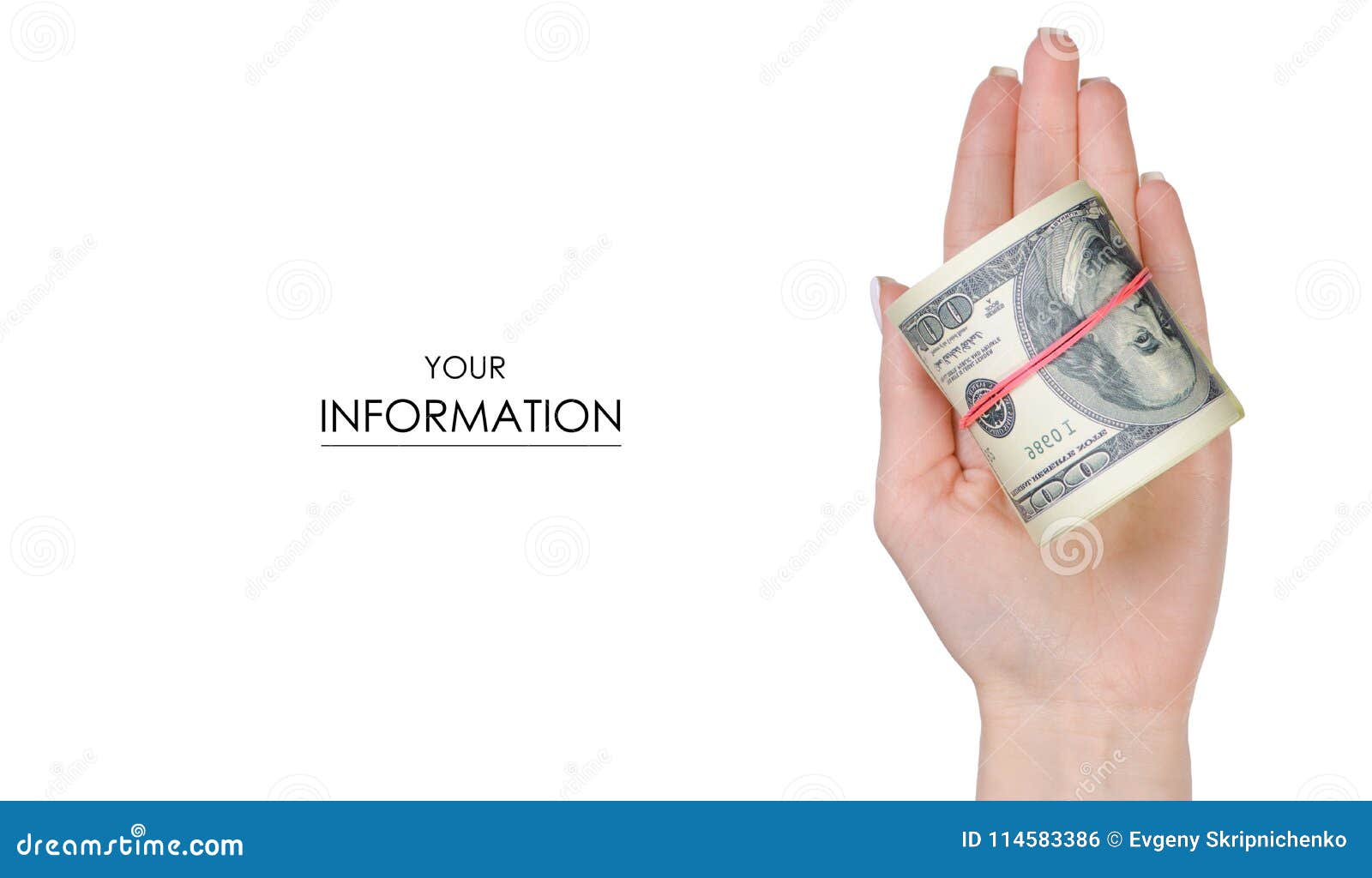 A Bundle of Money in Hand Pattern Stock Photo - Image of exchange, bill ...