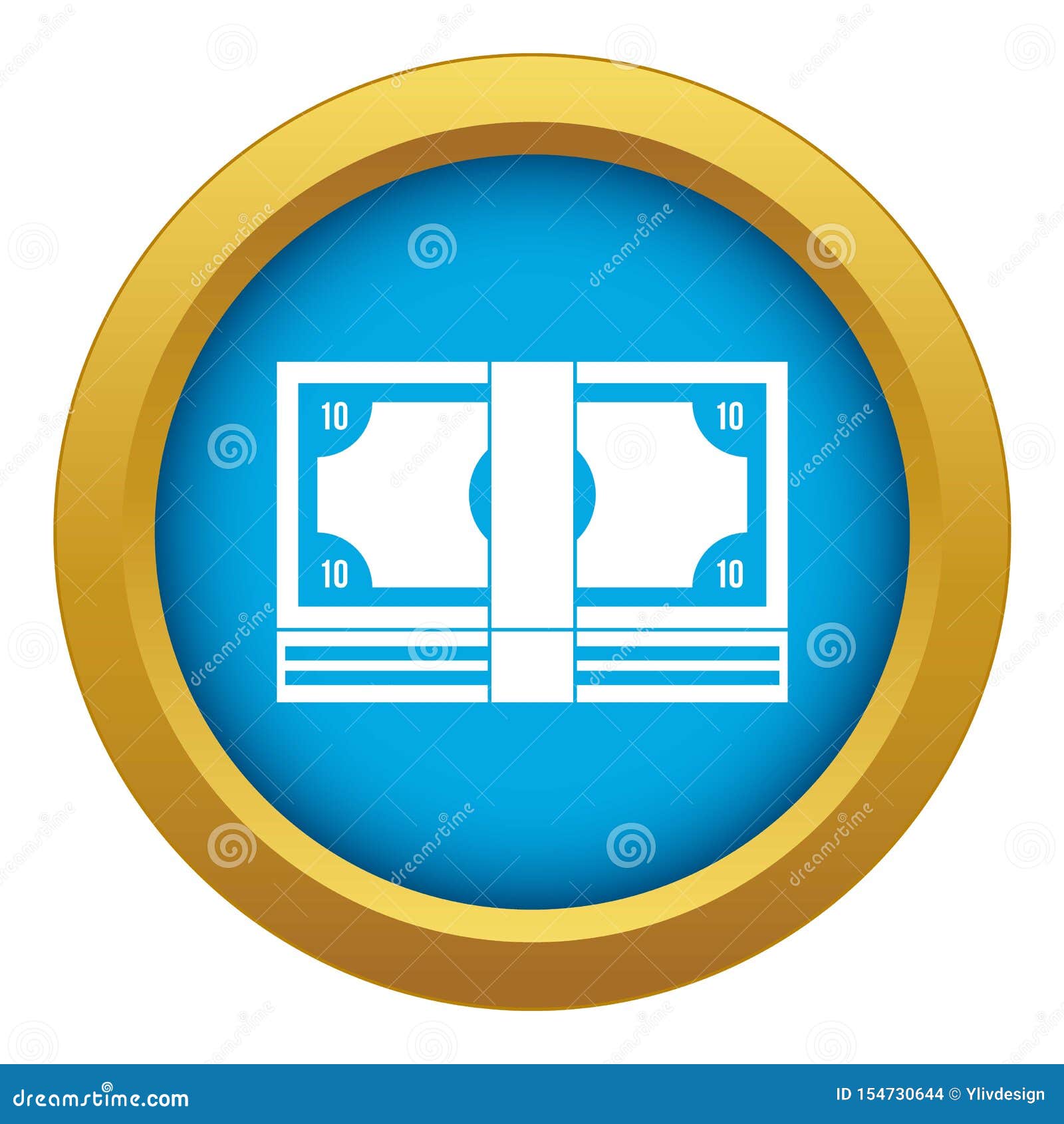 Bundle of Money Icon Blue Vector Isolated Stock Vector - Illustration ...