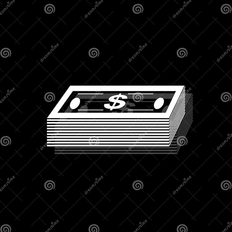 Bundle money icon flat stock illustration. Illustration of investment ...