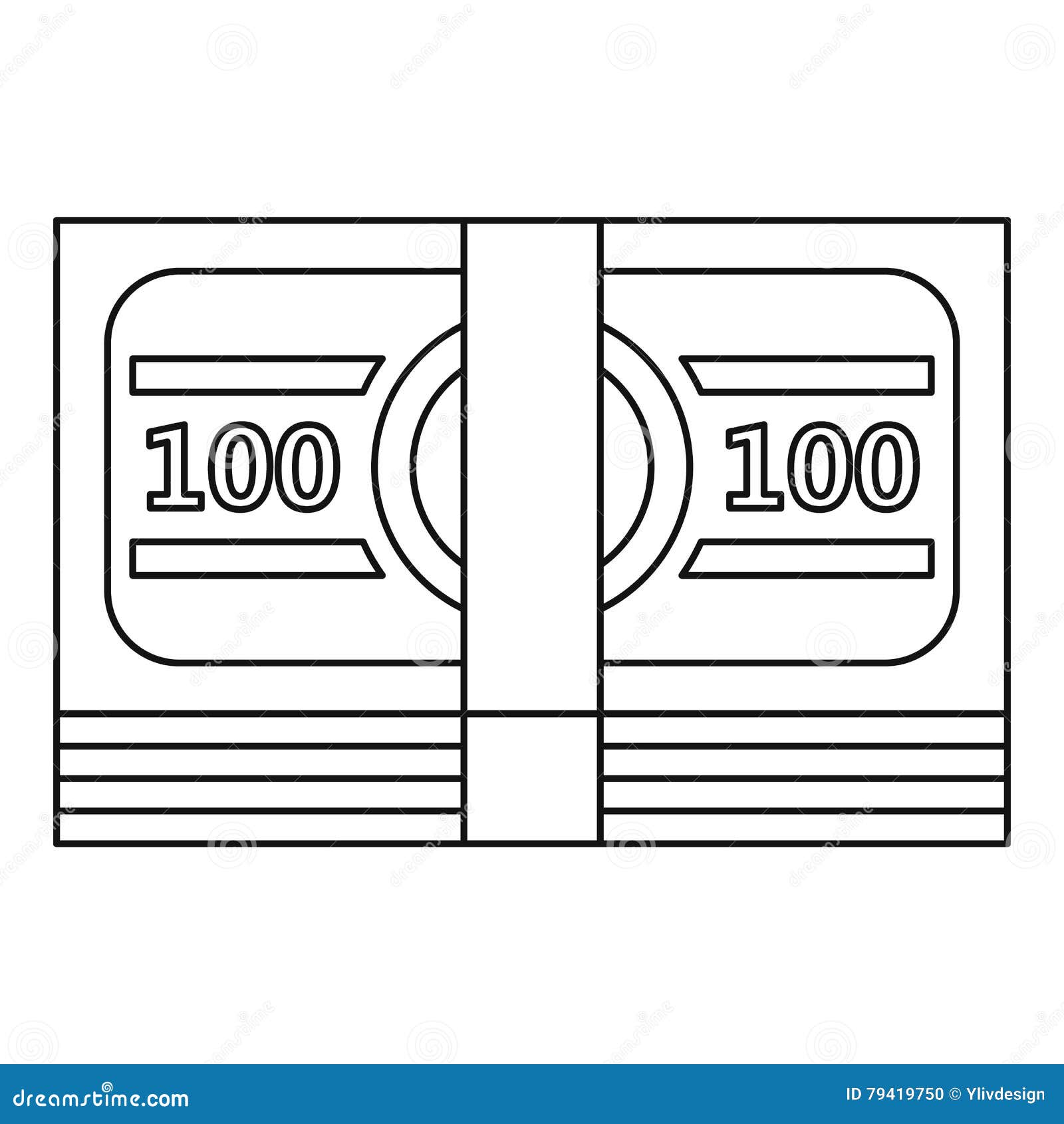 Bundle of Money Icon, Outline Style Stock Vector - Illustration of ...